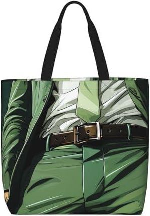 Generic Costume Vert Avec Ceinture Sac Cabas Pliable Sacs De Courses L&eacute;ger Sac A Main Femme Pour Gym Voyage Plage