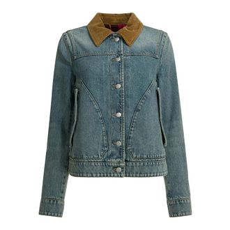 Alexander McQueen Boxy Denim Jacket - - Jackets - Damen - Blau - S