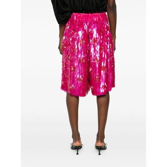 Dries Van Noten Sequin-Embellished Silk Shorts - Pink