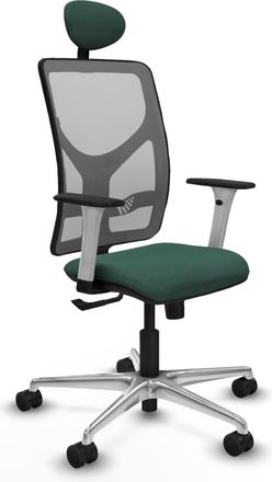 Piqueras y Crespo Klappstuhl mit wei&szlig;en und schwarzen Armlehnen, h&ouml;henverstellbarer Lendenwirbelst&uuml;tze und festem Kopfteil, ausgestattet mit 3 Positionen, Grau/Flaschen