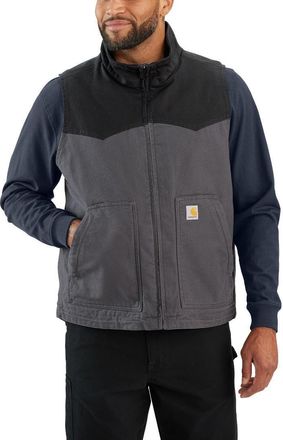 Carhartt Work in Progress 106433 Montana Rugged Flex Duck Herrenweste mit entspannter Passform, Schatten/Schwarz, Large Hoch