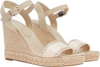 Tommy Hilfiger Damen Wedge Espadrilles Seasonal Webbing Wedge Keilabsatz, Beige (Sandalwood), 41 EU