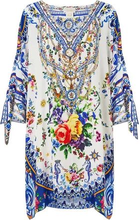 Camilla Femme, Maillots de bain, Multicolore, Taille: ONE Size Tunique en soie &agrave; motifs