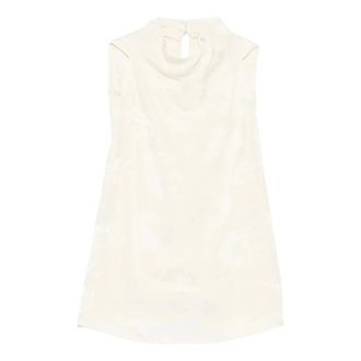 Forte_Forte Femme, Tops, Beige, Taille: 40 FR Top Sbieco Jaquard Fluido Bouquet