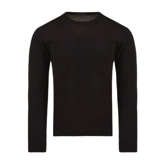 Drumohr Homme, Pulls, Noir, Taille: M Crewneck Wool 140S