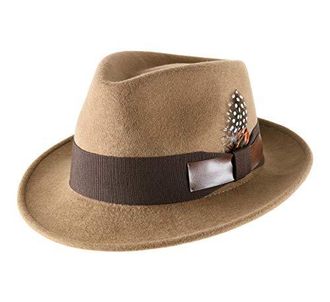 Marky Sorbatti - Chapeau Fedora Feutre - 3 Coloris - Homme ou Femme Le Ponctuel - Taille 59 cm - Camel