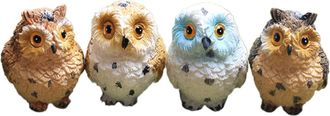 Garneck Eulen Miniatur Harzfigur 3cm Hoch Mediterranes Design F&uuml;r Garten Und Moosarrangements Als Dekoration