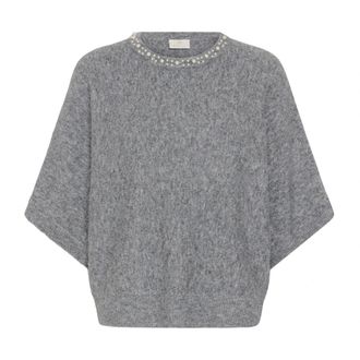 Kaffe Rundhalsstrickpullover - - Knitwear - Damen - Grau - XL