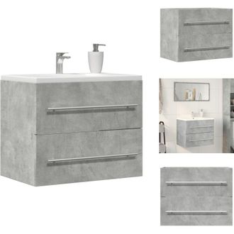 vidaXL Waschbeckenunterschrank Betongrau 60x38,5x48 cm Holzwerkstoff - Badezimmerschrank - Badezimmerschr&auml;nke - Badm&ouml;bel - Badschrank