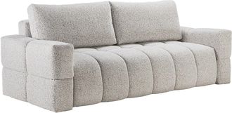 Vente-Unique Canap&Egrave; 3 Places Convertible en Tissu chin&Egrave; Gris Clair ISSORO