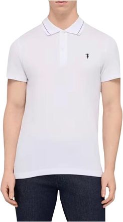 Trussardi Homme, Tops, Blanc, Taille: 4XL Polo-Piqu&eacute; Coupe Standard