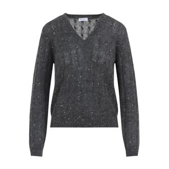Brunello Cucinelli Luxus Grauer Pullover Aw25 - - Knitwear - Damen - Grau - L