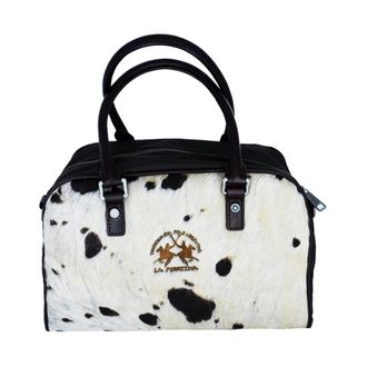 La Martina Braune Schultertasche mit Animal-Print-Effekt - - Bags - Damen - Wei&szlig; - ONE SIZE
