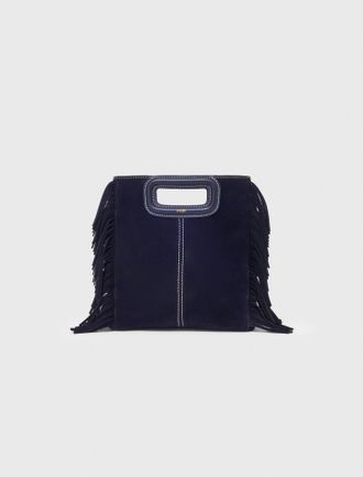 Maje Sac M En Su&egrave;de Surpiqu&eacute;e - Bleu Marine - Maje