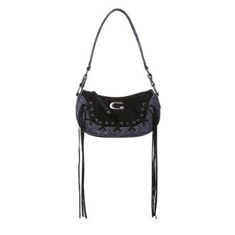 Guess Denim Schultertasche mit Fransen - - Bags - Damen - Schwarzk - ONE SIZE