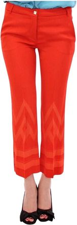Versace Femme, Pantalons, Rouge, Taille: 36 FR Pantalon &Eacute;vas&eacute; Cropped D&eacute;tails Chevrons