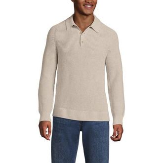 Lands End Polopullover Drifter, Herren, Gr&ouml;&szlig;e:48-50 regular, Wei&szlig;, Baumwolle, by Lands End
