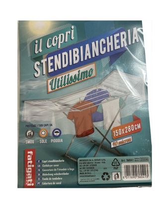 Generico Wäschespanne, wasserdichte Abdeckung für Kleidung, Regenschutz, Wäscheständer, Wäschebezug (2 Stück, 150 x 280 cm (40 Mikron))