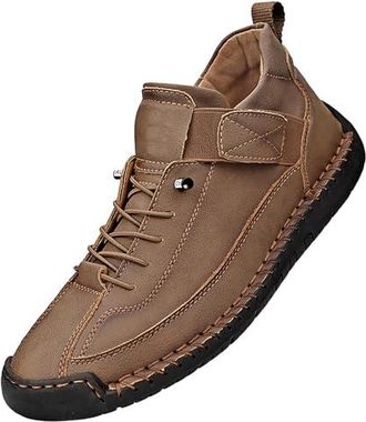 Generic Chaussures de cr&eacute;ateur pour homme - Bottines Chukka d&eacute;contract&eacute;es en cuir avec &eacute;lastique r&eacute;glable - Antid&eacute;rapantes - Chaussures plates - Chaussures d&eacute;