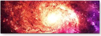 Paul Sinus Art Leinwandbilder | Bilder Leinwand 150x50cm Magenta Galaxie