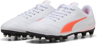 Puma Vitoria Ii Fg/Ag Jr Fu&szlig;ballschuh f&uuml;r Kinder, Unisex, Puma Wei&szlig;, leuchtendes Rot, 38.5 EU