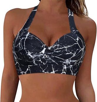 Generic Haut De Maillot De Bain Femme Sexy Push Up Hauts De Bikini R&eacute;glables El&eacute;gant Classics Col en V Hauts De Maillots Soutien Gorge avec Rembourrage Swimwe