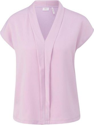 s.Oliver Kurzarmshirt T-Shirt Satiniertes Blusenshirt im Fabricmix