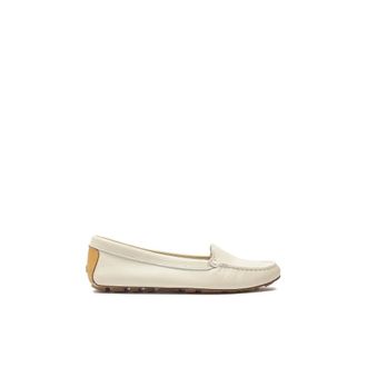 Kazar Leder-Mokassins mit kontrastierendem Ferseneinsatz - - Shoes - Damen - Beige - 37 1/2 EU