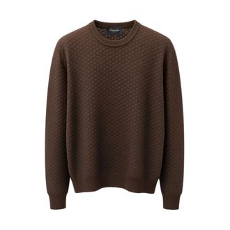 Drumohr Pull &agrave; col rond D1M103Rl - Homme - Pulls - Brun - Taille: L