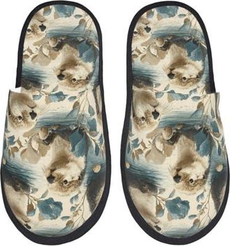 Generic Castor Marin (1) Homme Femme Slippers Doux Chaussons Antid&eacute;rapantes Pantoufles Pour Maison Hiver Int&eacute;rieur L