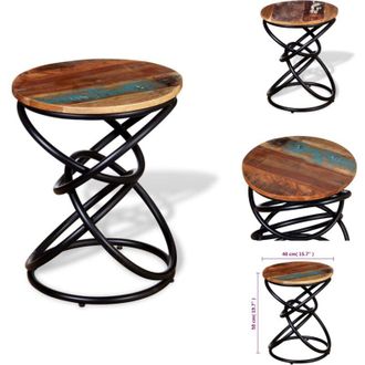 vidaXL Vidaxl - Beistelltisch Altholz Massiv - Holztisch - Beistelltisch - Nachttisch - Vintage Stil - Antikm&ouml;bel