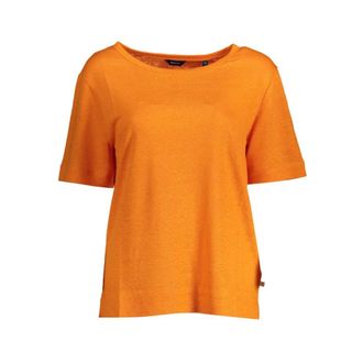 GANT Elegantes Leinen-T-Shirt mit weitem Ausschnitt - - Tops - Damen - Orange - S