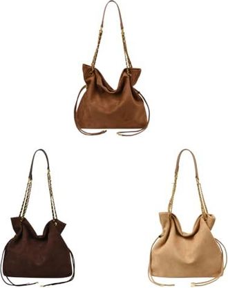 Generic Kexpery Sac &agrave; Main Femme en PU Givr&eacute; avec Cordon de Serrage et Cha&icirc;ne Grande Capacit&eacute; pour Voyage Shopping Quotidien