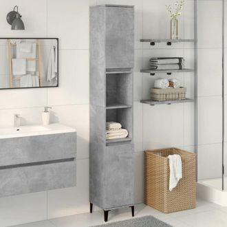 vidaXL Badschrank Betongrau 30x30x190 cm Holzwerkstoff - Vidaxl