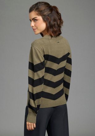 Laura Scott Strickpullover mit figurumspielender Passform aus weicher Viskosemischung, mit Chevronmuster
