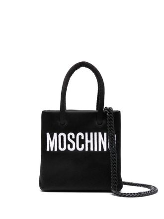 Moschino mini sac &agrave; logo brod&eacute; - Noir