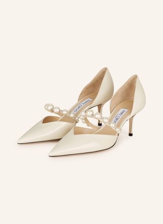 Jimmy Choo London Pumps Aurelie 65 Mit Schmuckperlen weiss