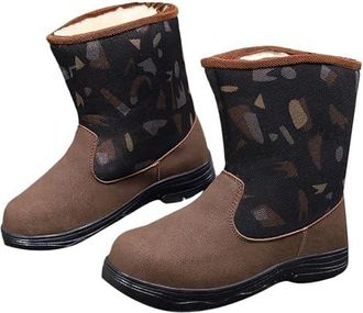 Generic Bottes de neige pour homme doubl&eacute;es de fourrure - Antid&eacute;rapantes - Thermiques - Chaudes - Soutien de la vo&ucirc;te plantaire - Camouflage - Confortables - 