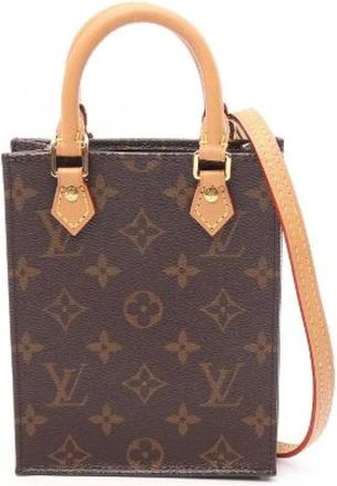 Louis Vuitton Pre-owned Petit Sac Plat Monogram Handbag - Femme - Pre-owned - Brun - Taille: ONE Size