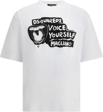 Dsquared2 Homme, Tops, Blanc, Taille: XL Urban Spirit Cotton T-Shirt
