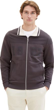 Tom Tailor Herren Sweatjacke mit Stehkragen aus Baumwolle