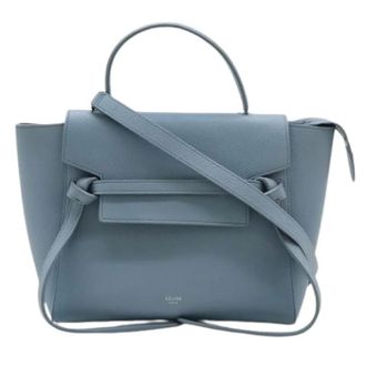 Celine Pre-owned Belt Micro Leather 2way Bag - Femme - Pre-owned - Bleu - Taille: ONE Size