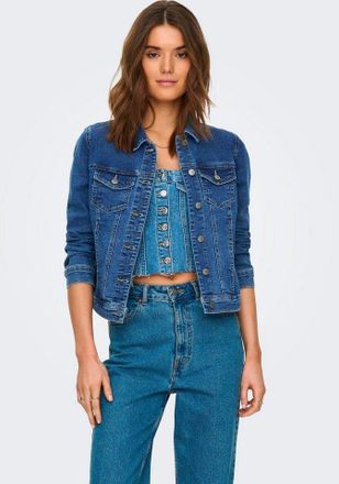 Only Jeansjacke ONLWONDER - Jeansjacke in kurzer Form mit Stretch figurbetont, casual, Denim, Baumwollmischung, Brusttaschen
