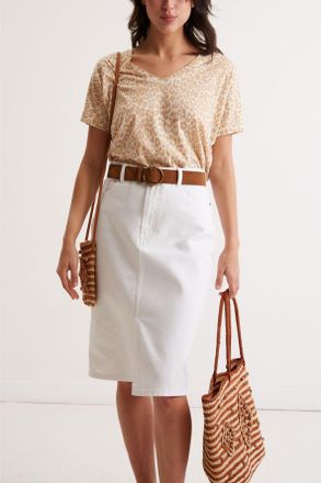 Gerard Darel T-shirt oversize imprim&eacute; l&eacute;opard - AIRELLE - Ocre