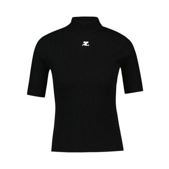 Courr&egrave;ges Reedition Jumper T-Shirt - - Knitwear - Damen - Schwarzk - M
