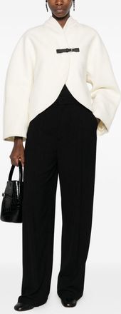 Forte_Forte Wool Blend Cropped Coat - Cream