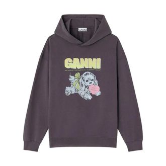 Ganni Isoli Oversized Hoodie Phantom 252 - - Sweatshirts & Hoodies - Damen - Grau - 2XS/XS