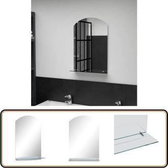 vidaXL Wandspiegel mit Regal 40×60 cm Hartglas - Wandspiegel - Spiegel Mit Regal - Badezimmerspiegel - Wohnzimmerspiegel - Dekorative Spiegel