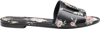 Dolce & Gabbana Sandalen - Multicolor Leather Flat Slipper - Gr. 36 (EU) - in Grau - f&uuml;r Damen