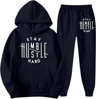 Generico Combinaison Homme &Eacute;pais Fitness Ensembles Sportifs Jogging Confortable Large Hoodies Ensemble Hoodies Jesus Combinaison &agrave; Capuche avec Croix 2 pi&egrave;ces 